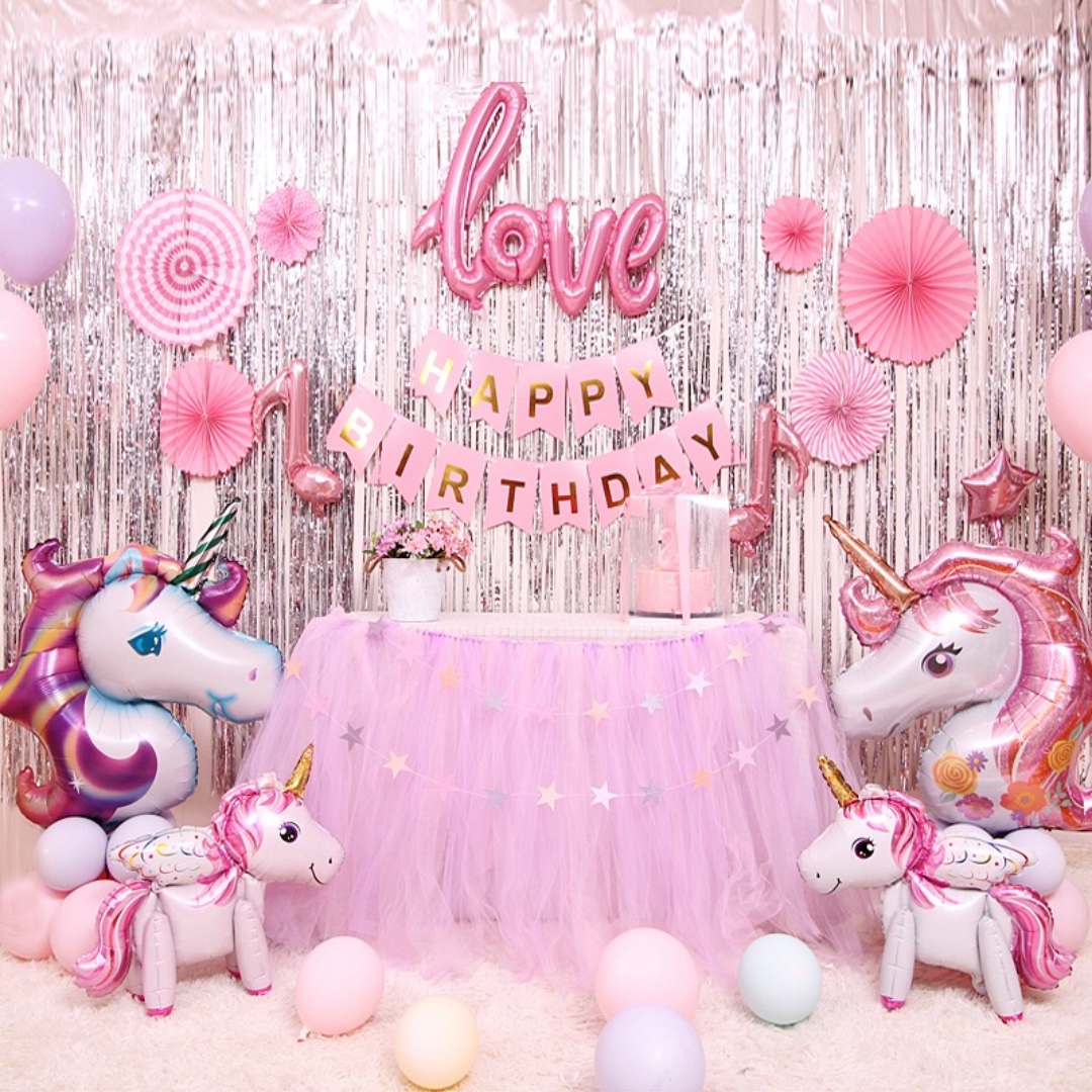Best Design for Unicorn Set - Party Backdrop and Balloons, Hobbies ...