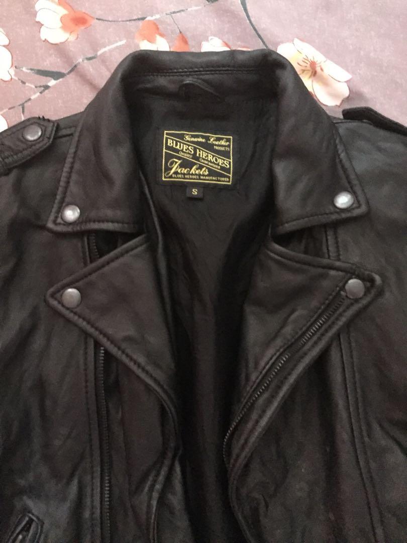 Blues Heroes leather jacket, Women's Fashion, Coats, Jackets and ...