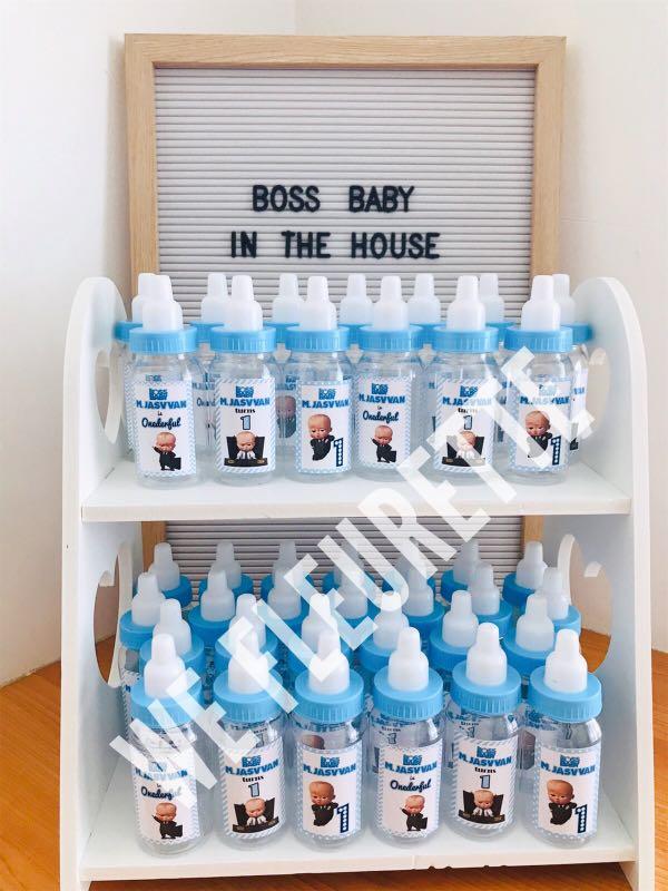 Boss Baby Theme Mini Baby Bottle (Baby Shower Gift), Hobbies & Toys ...