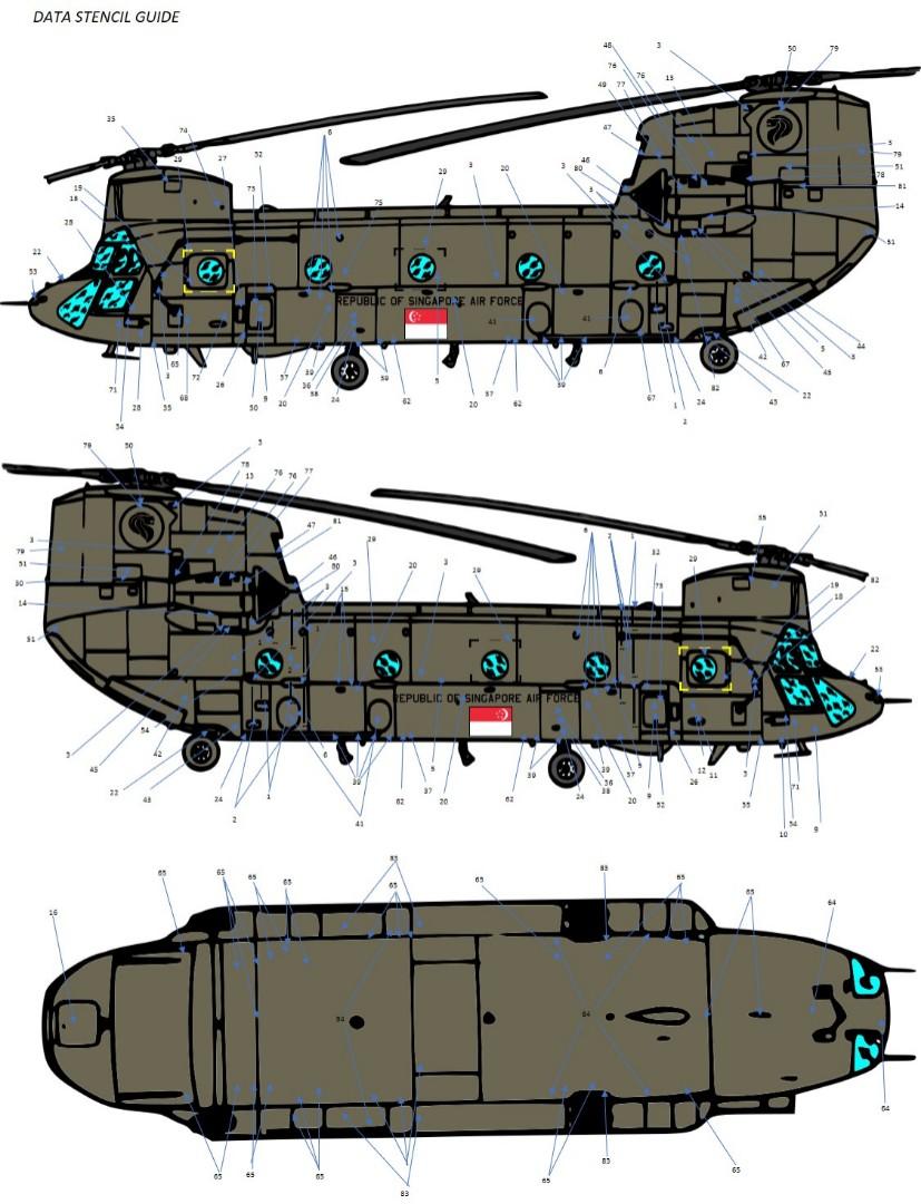 RSAF CH-47SD Chinook Decals 1/72, Hobbies & Toys, Toys & Games on Carousell