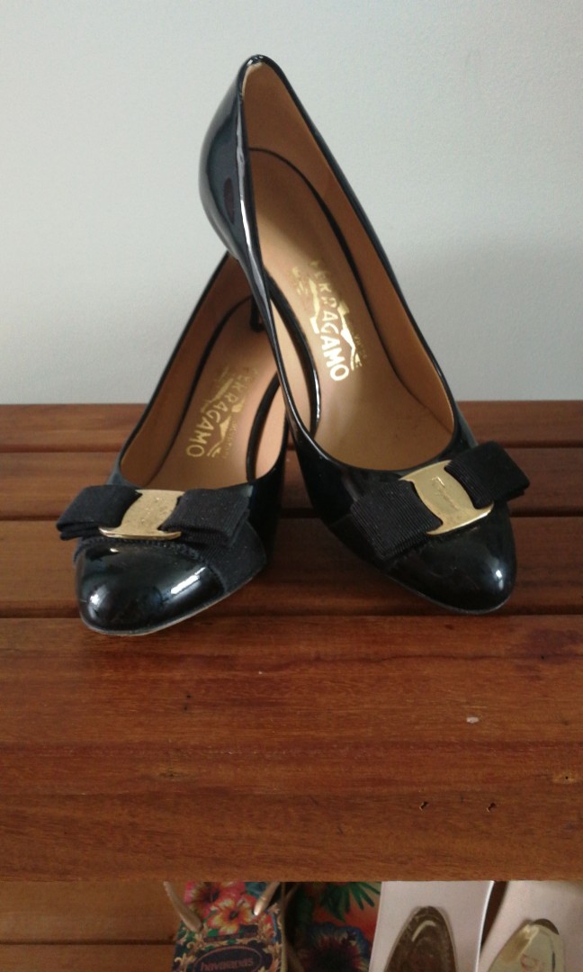 Ferragamo Heels black original, Women's Fashion, Footwear, Heels on ...