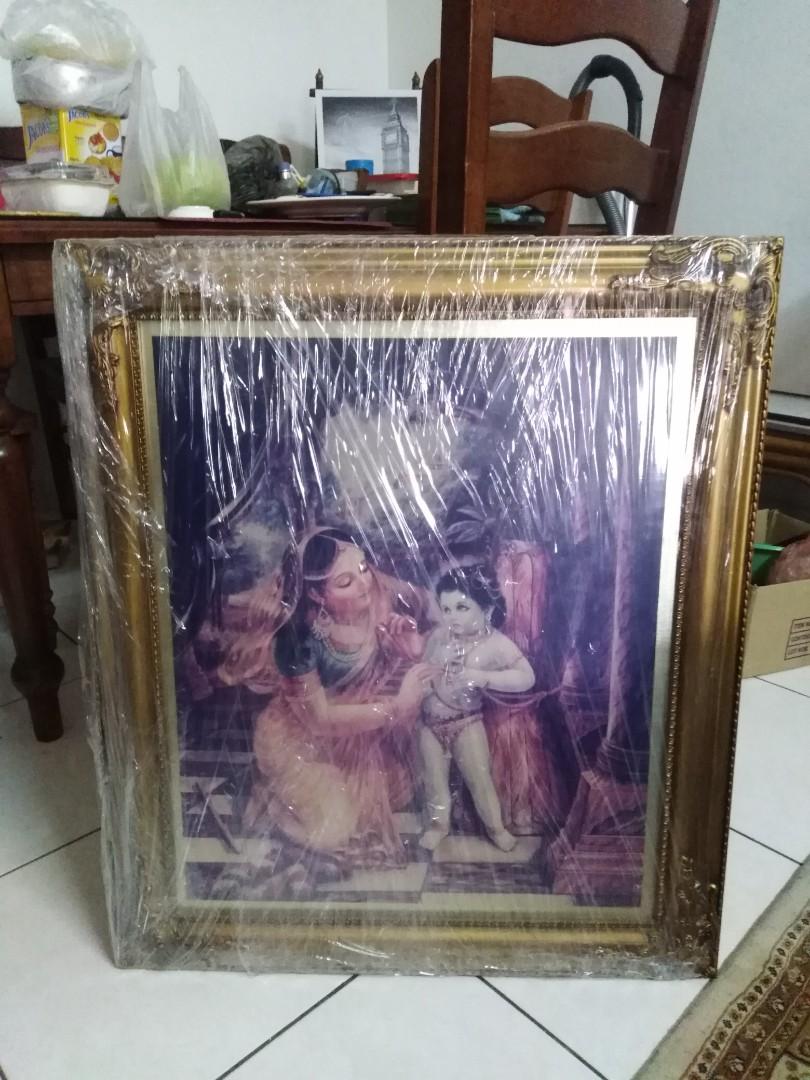 Krishna Picture with frame, Furniture & Home Living, Home Decor, Frames & Pictures on Carousell