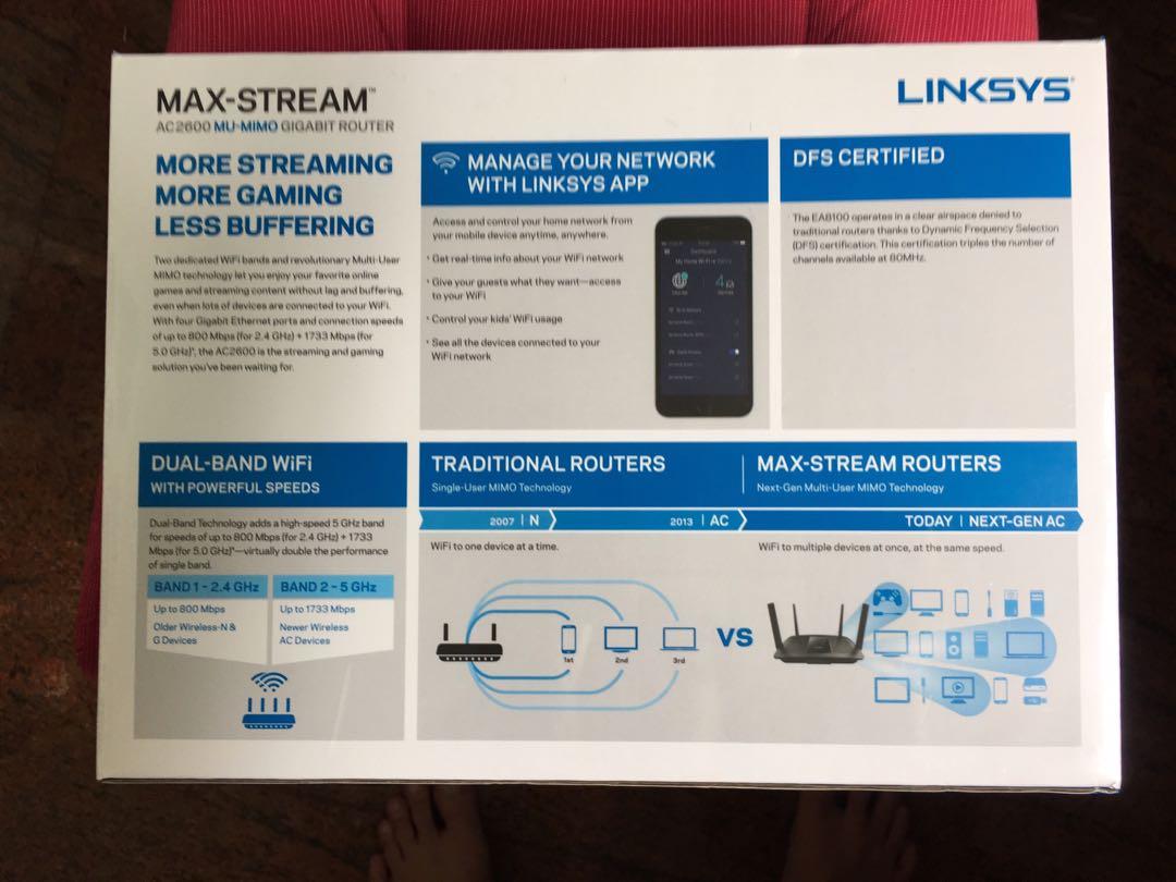 LinkSys AC2600 Gigabit Router (Star Hub), Computers & Tech, Parts ...