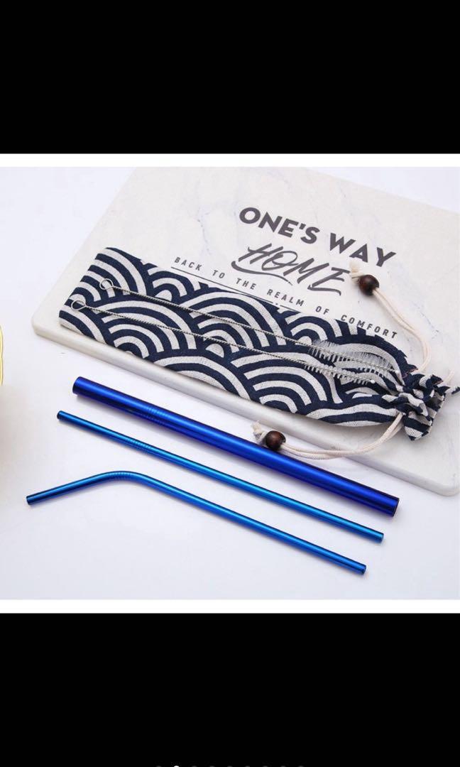 Neon reusable straw set, Furniture & Home Living, Kitchenware ...