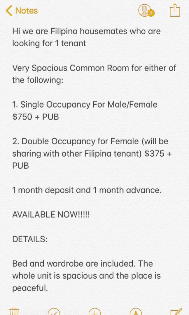 Single Occupancy for Male/Female or Double occupancy for Female ...