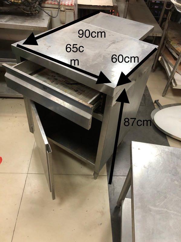 Stainless steel table cabinet counter with drawers, Furniture & Home ...