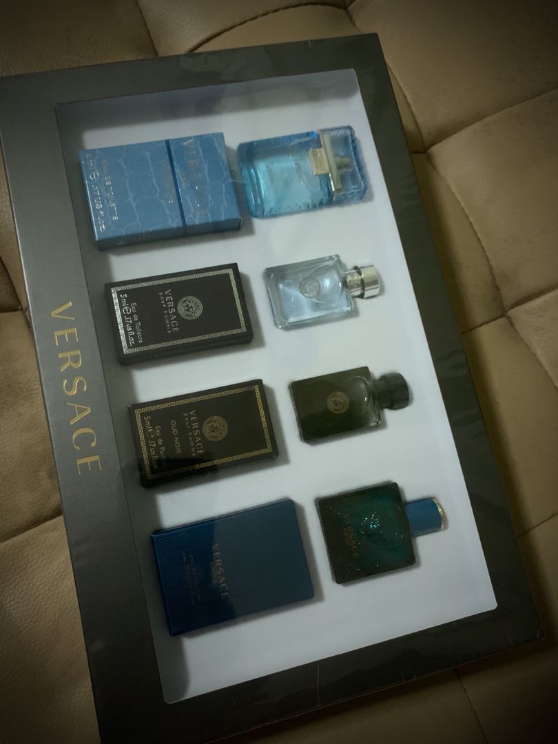 VERSACE Men’s miniature EDT set, Beauty & Personal Care, Fragrance ...