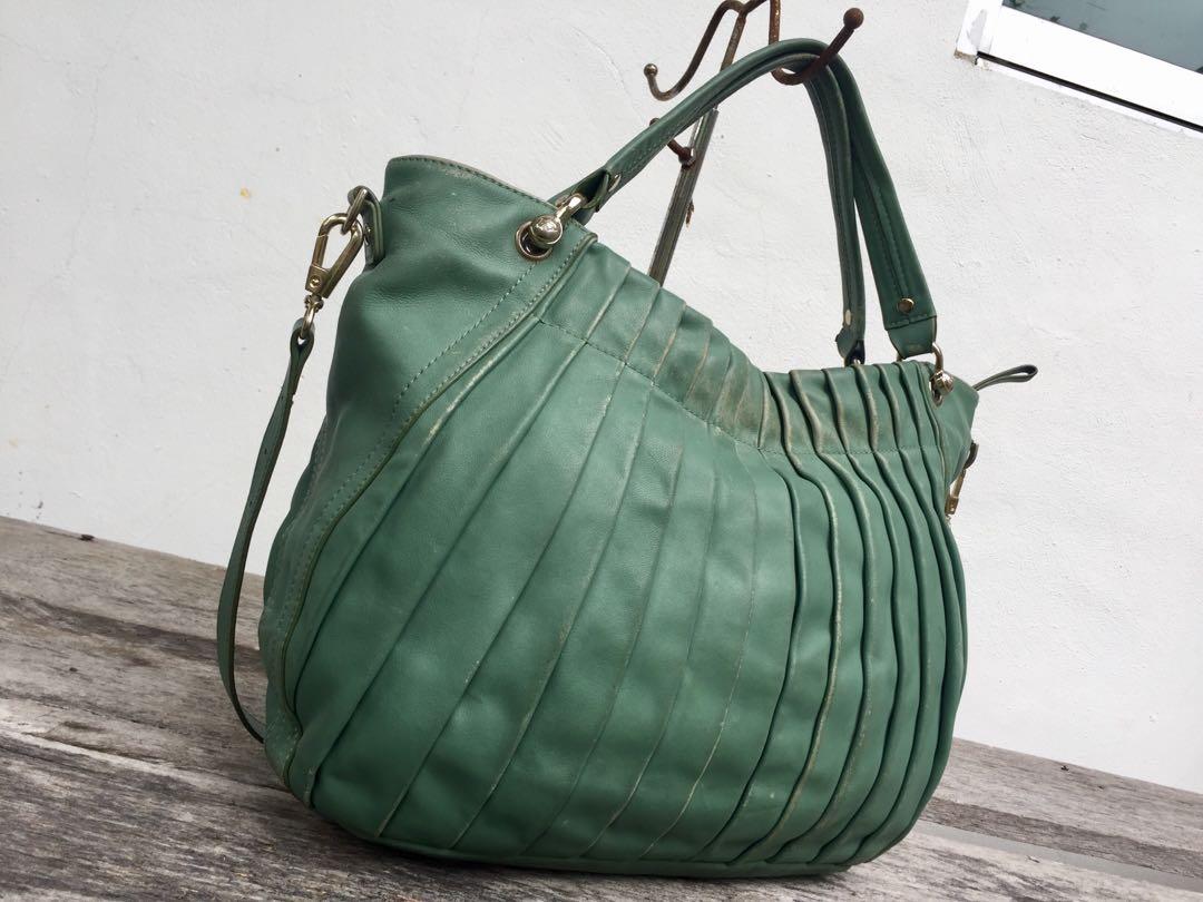 Authentic Braun Buffel Gathered Leather 2 Way Bag, Women's Fashion ...