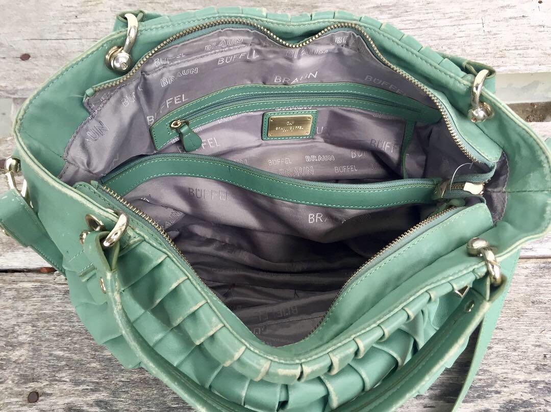 Authentic Braun Buffel Gathered Leather 2 Way Bag, Women's Fashion ...