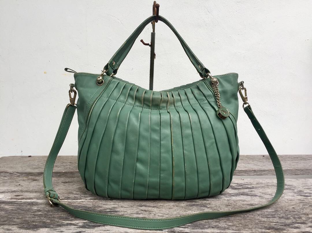 Authentic Braun Buffel Gathered Leather 2 Way Bag, Women's Fashion ...