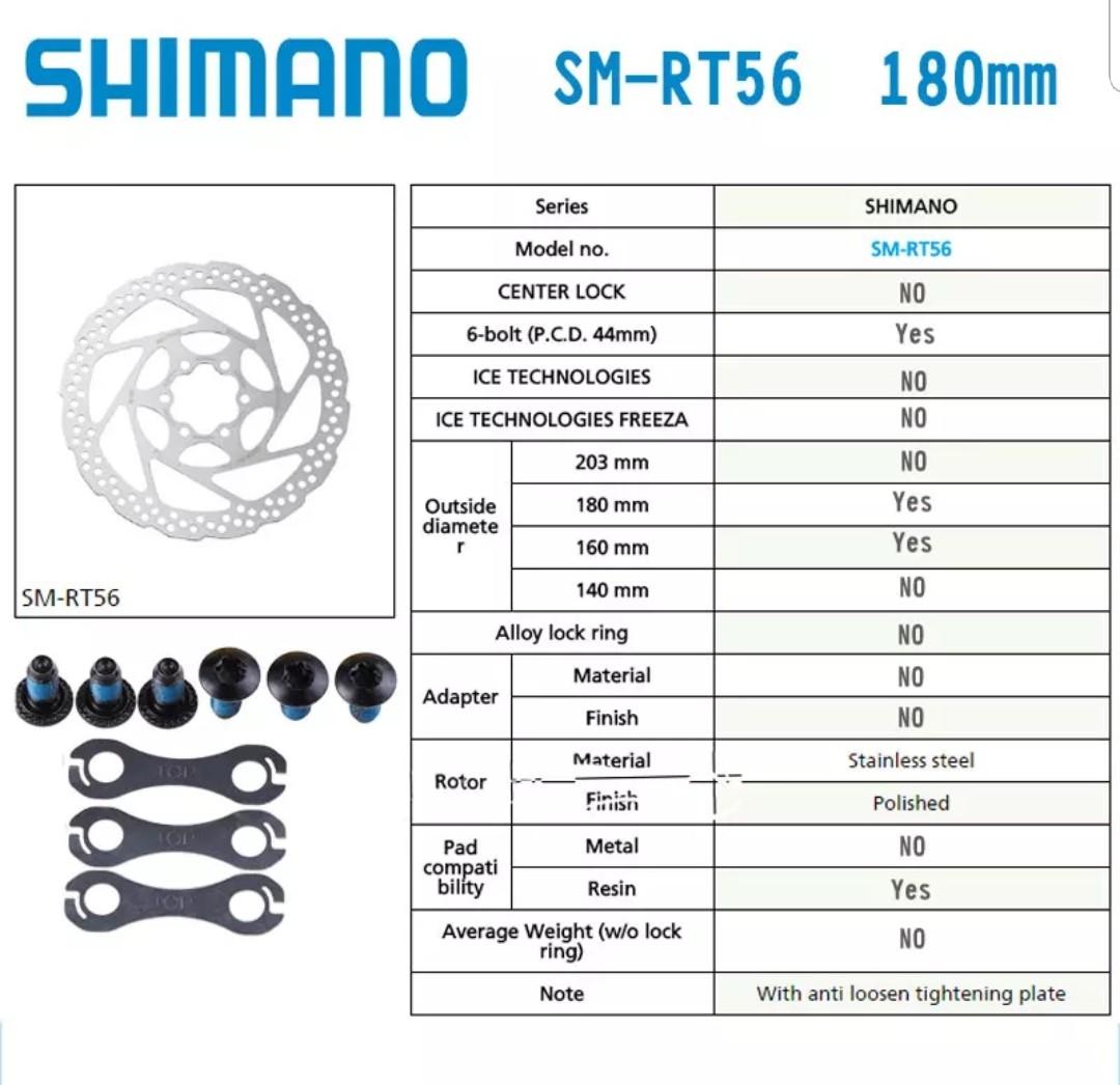 ***In-Stock - Original Shimano SM-RT56-M Disc Brake Rotor 180mm ^ Price ...