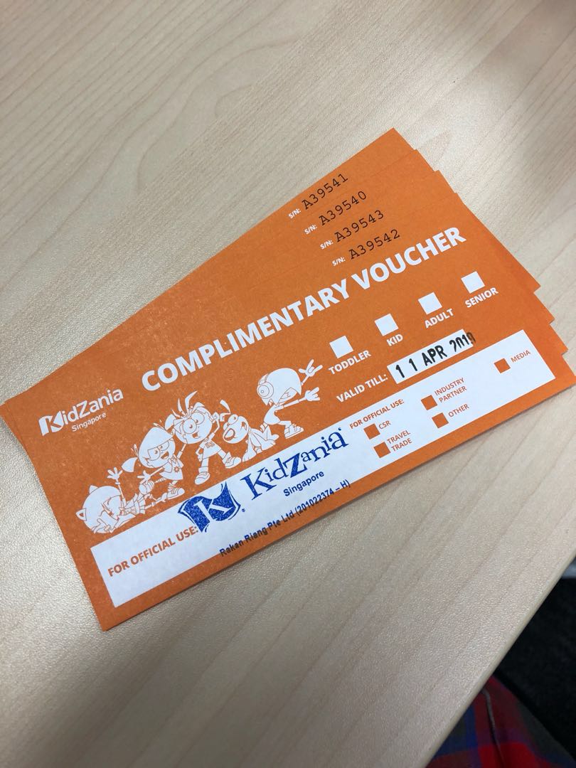 Kidzania ticket / voucher x 4, Tickets & Vouchers, Vouchers on Carousell