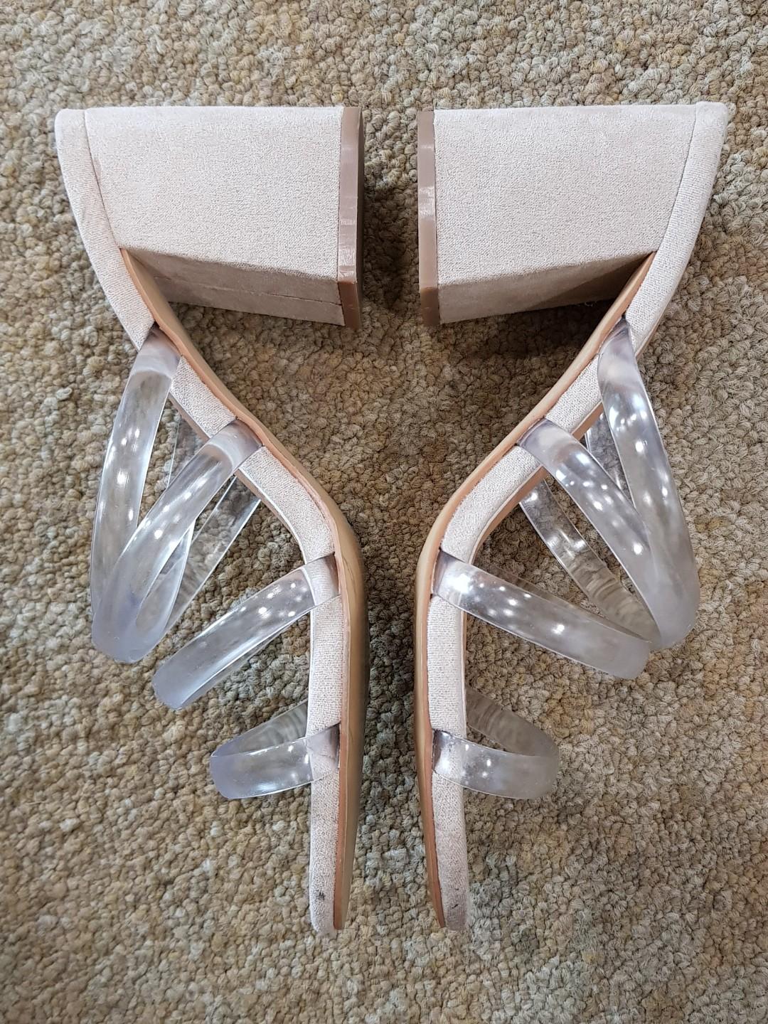 Rubi - Nude Block Heels, Women's Fashion, Footwear, Heels on Carousell
