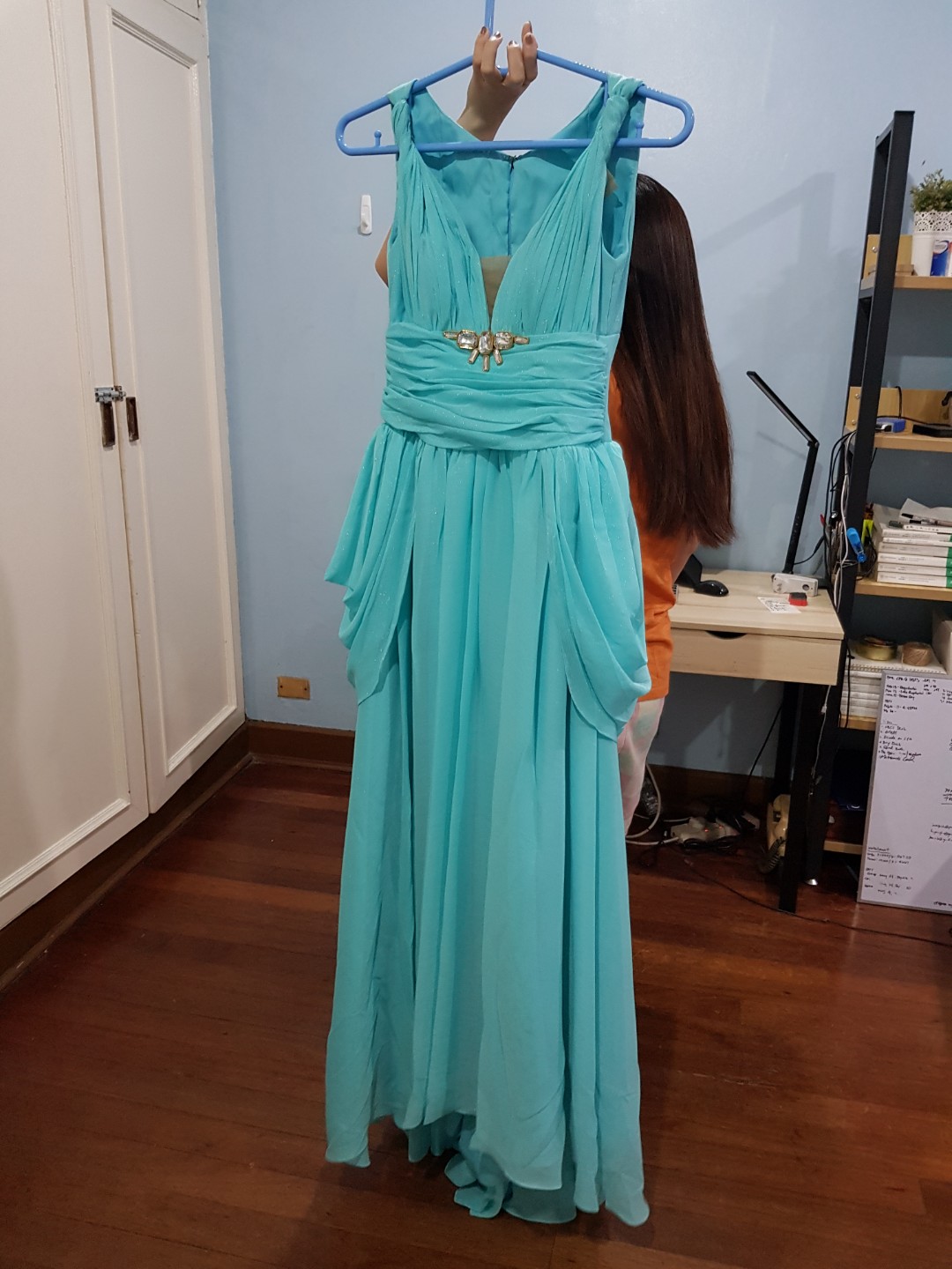 Sea foam Gown Prom, Women's Fashion, Dresses & Sets, Evening dresses ...