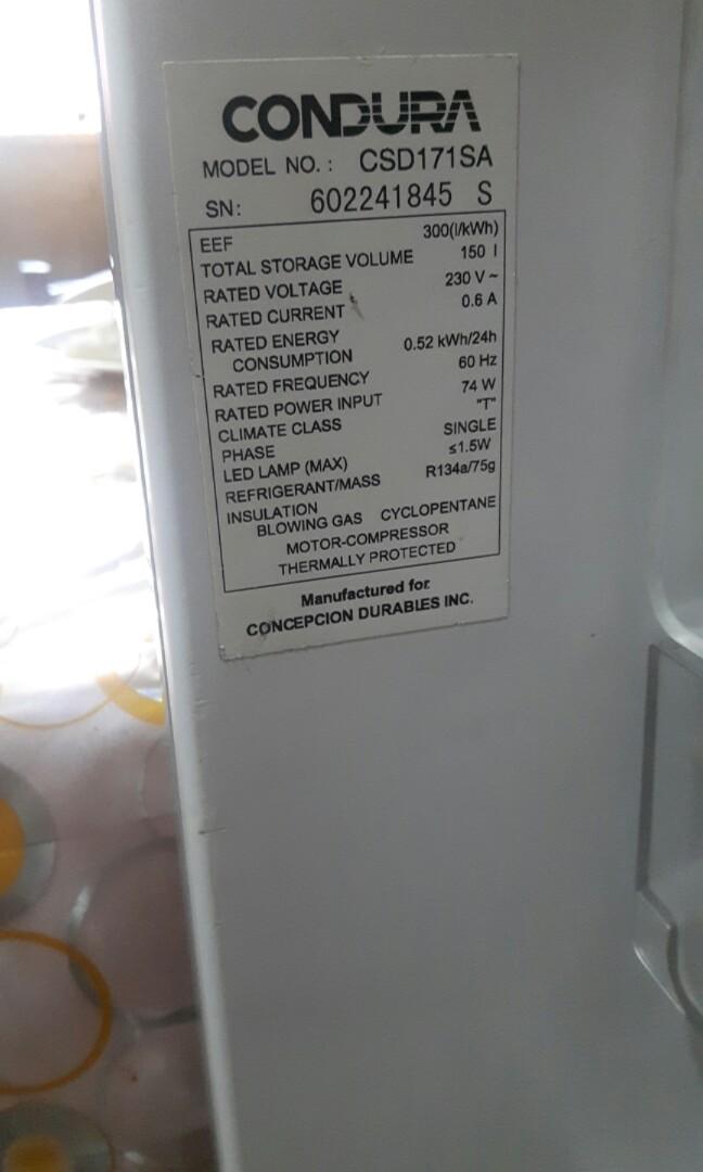 Condura ref, TV & Home Appliances, TV & Entertainment, TV Parts ...