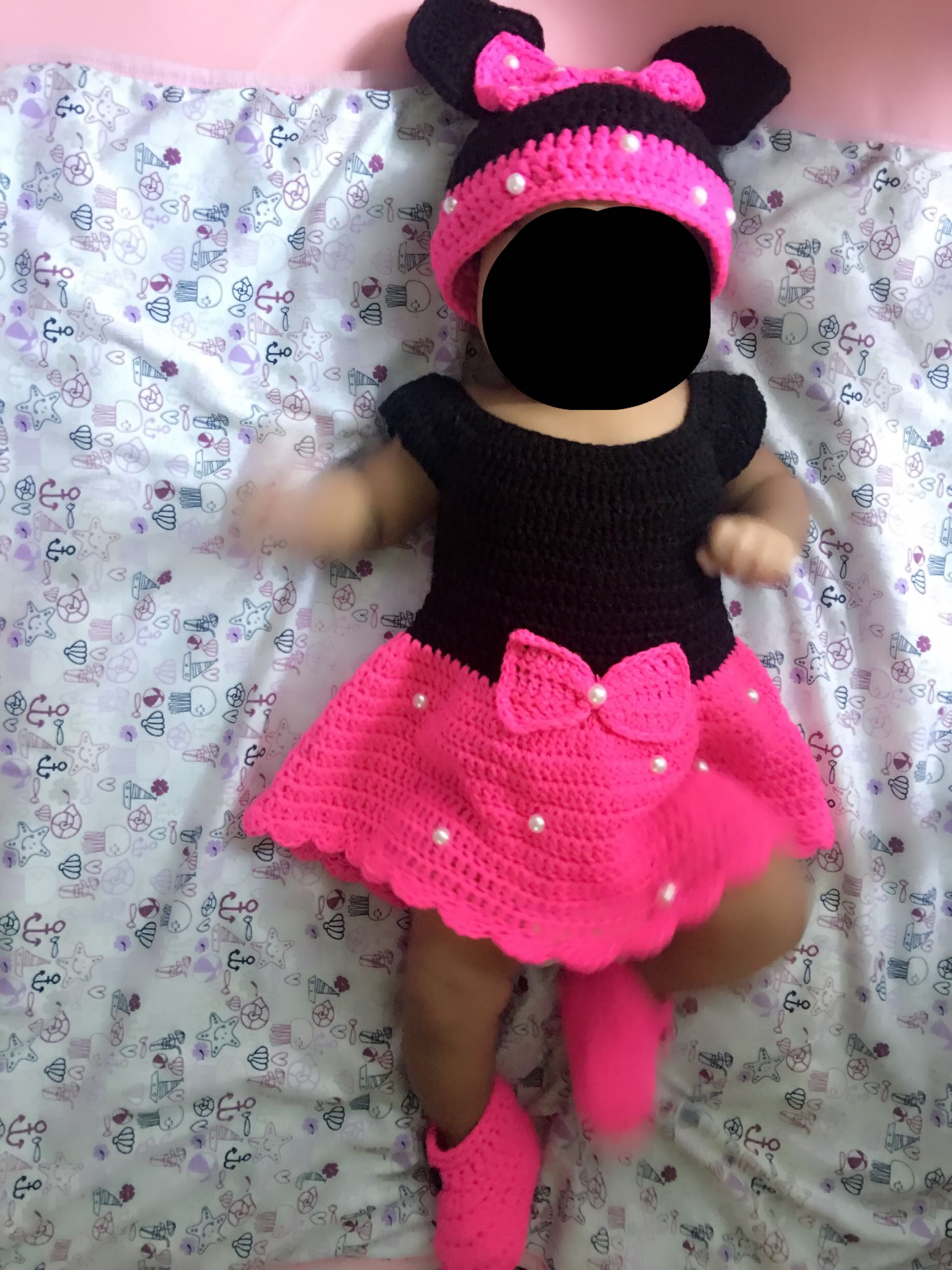 Crochet Mini Mouse Set, Babies & Kids, Babies & Kids Fashion on Carousell