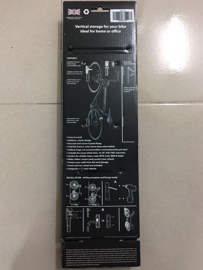 Cycloc ENDO Yellow Wall mount Bicycle rack, Sports Equipment, Bicycles ...