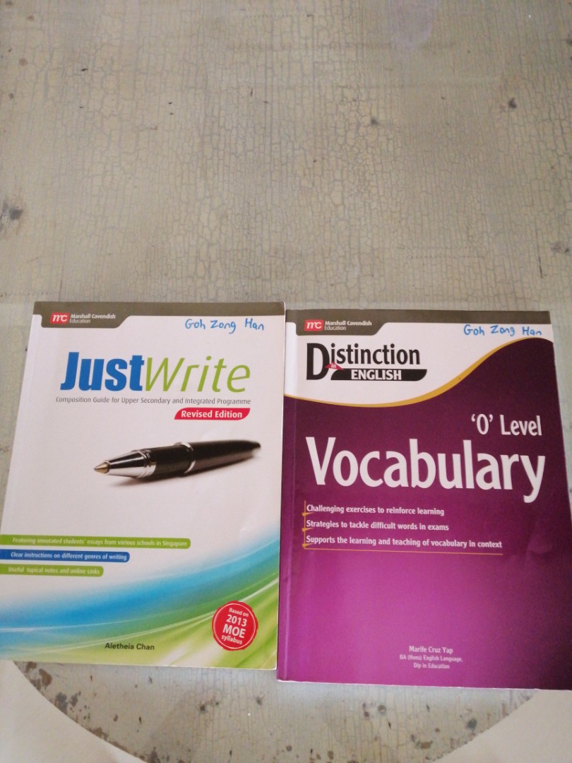 English O level Vocabulary Book and Paper 1 Writing Book, Hobbies ...