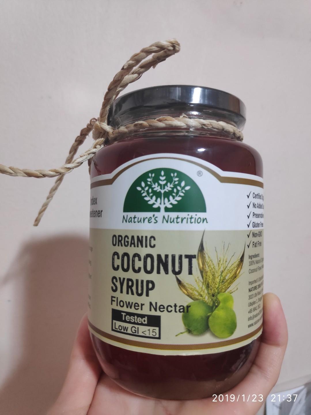 Healthy low GI Nature's nutrition organic coconut syrup, Health ...
