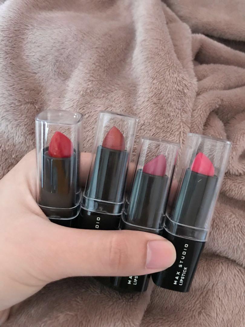 MAX STUDIO LIPSTICK (BUNDLE: 4 SHADES), Beauty & Personal Care, Face ...