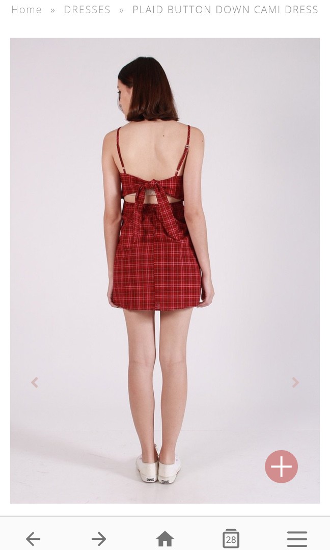 Red checker back tie, Women's Fashion, Tops, Sleeveless on Carousell