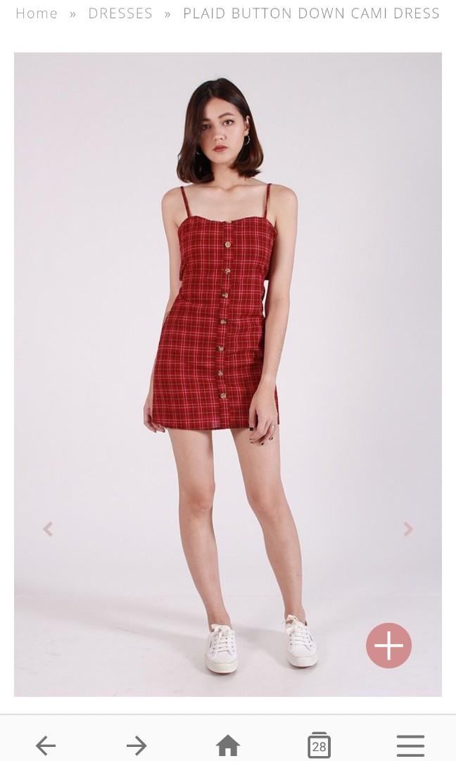 Red checker back tie, Women's Fashion, Tops, Sleeveless on Carousell