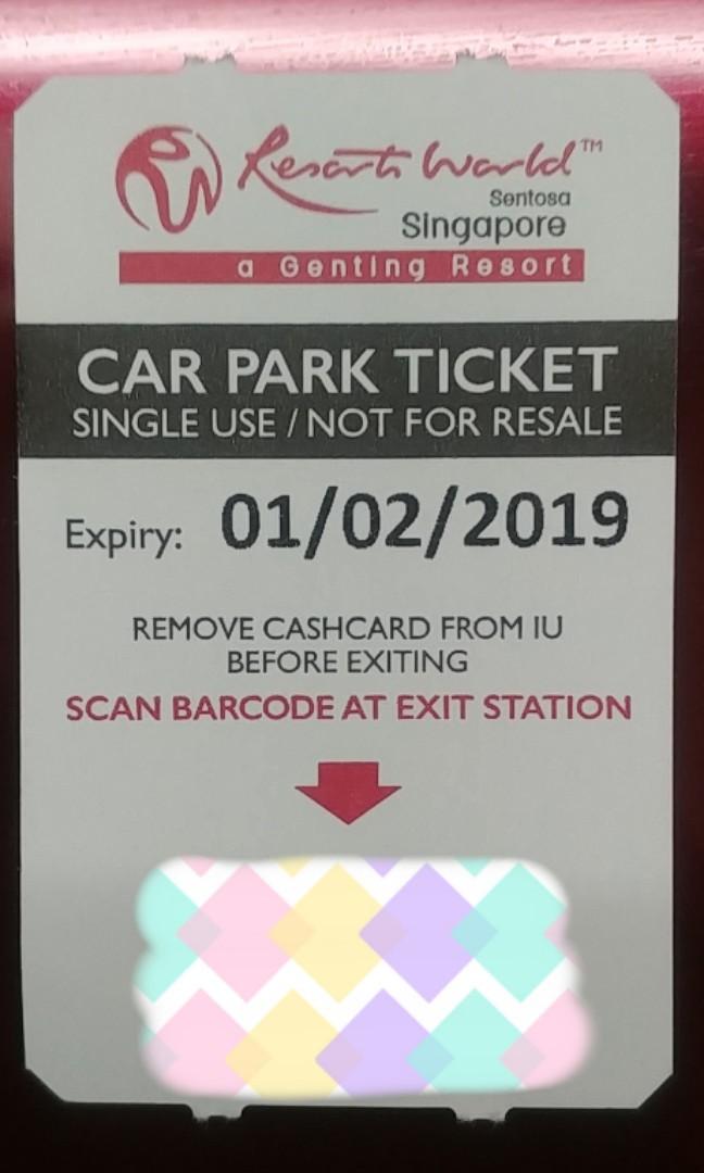 RWS Carpark Coupon / Ticket, Tickets & Vouchers, Vouchers on Carousell