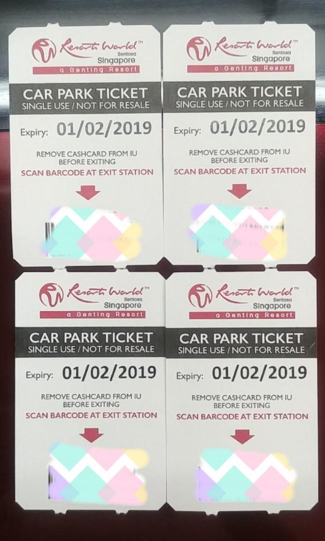 RWS Carpark Coupon / Ticket, Tickets & Vouchers, Vouchers on Carousell