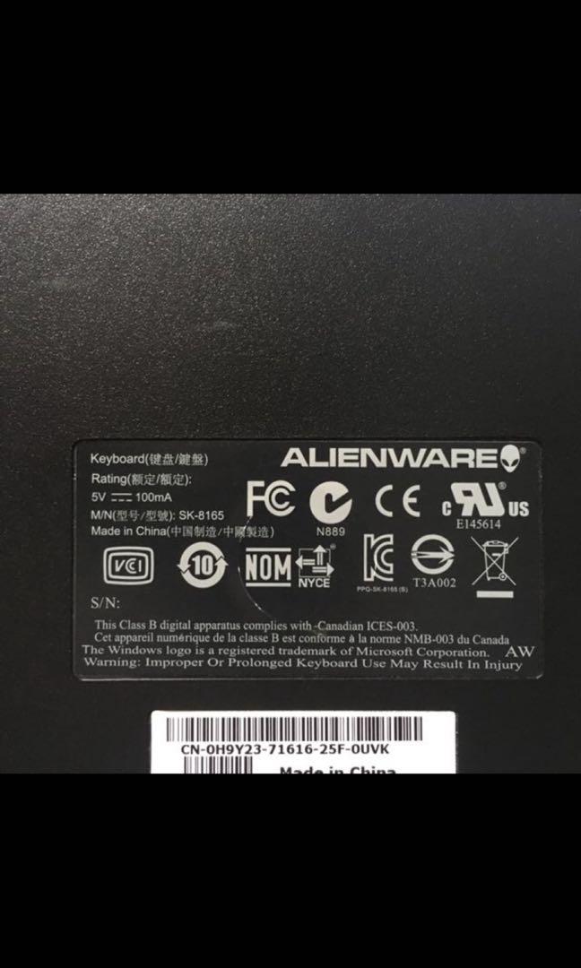 Alienware Keyboard, Computers & Tech, Parts & Accessories, Computer ...