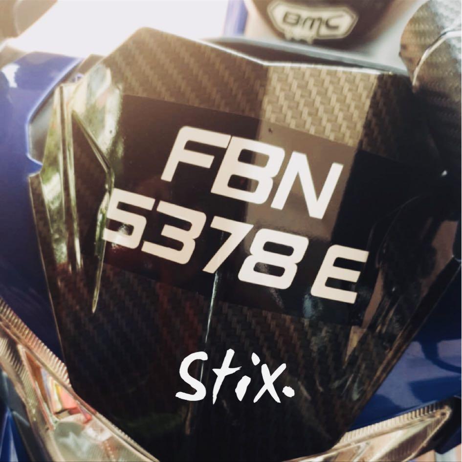 Custom Plate Number Vinyl Cut Sticker, Motorcycles, Motorcycle ...