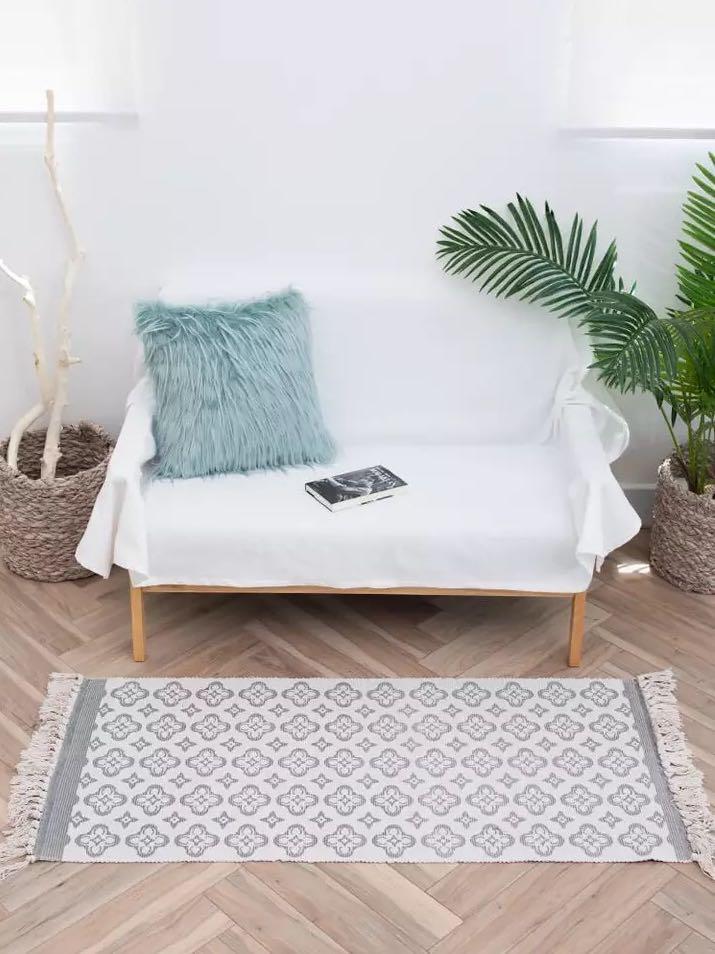 Moroccan Inspired Floral Tassel Rug in Gray (2 Sizes), Furniture & Home ...