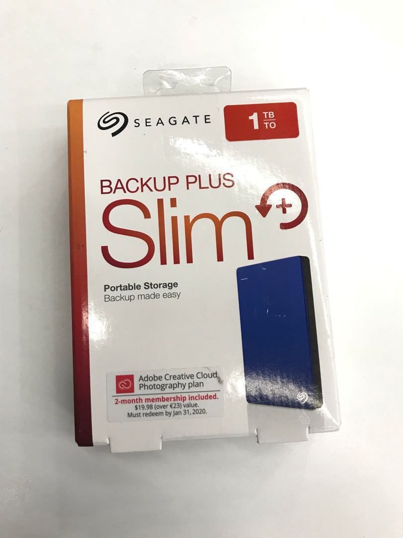 Seagate 1TB Slim Backup Plus Portable External Hard Drive (Blue ...