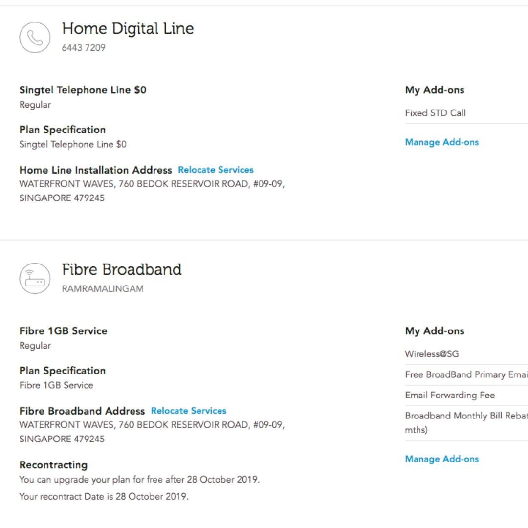 Singtel Fibre broadband plan at a discount, Everything Else on Carousell