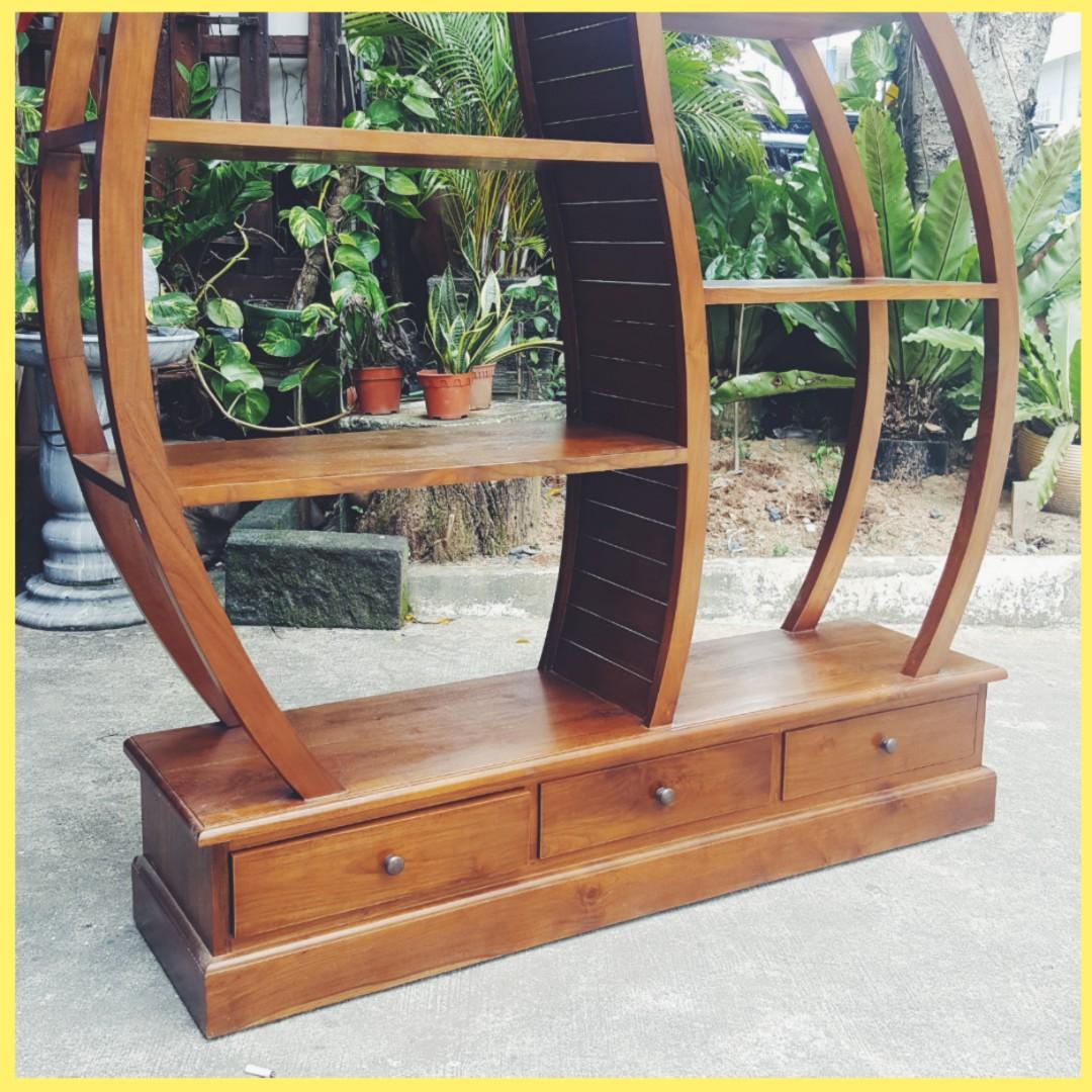 Teak Open Leaf Shaped Display Shelf / Book Rack, Furniture & Home ...
