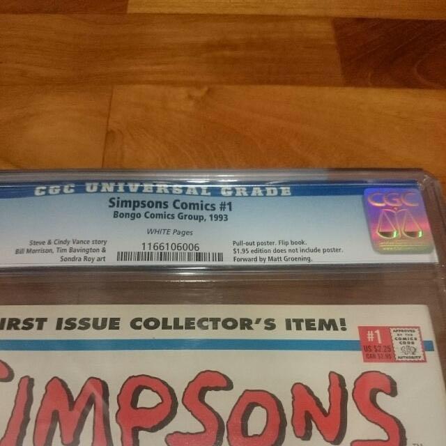 CGC 9.8 Simpsons Comics #1 Comic, Hobbies & Toys, Books & Magazines ...