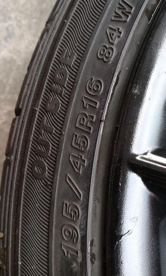 Enkei GTC01 (C) 16" Tyre 195/45/16 Made in Japan, Auto Accessories on Carousell