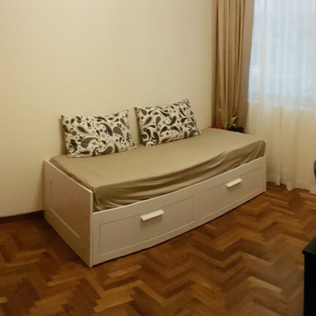 Single (expandable to double) bed with mattress and storage, Furniture ...