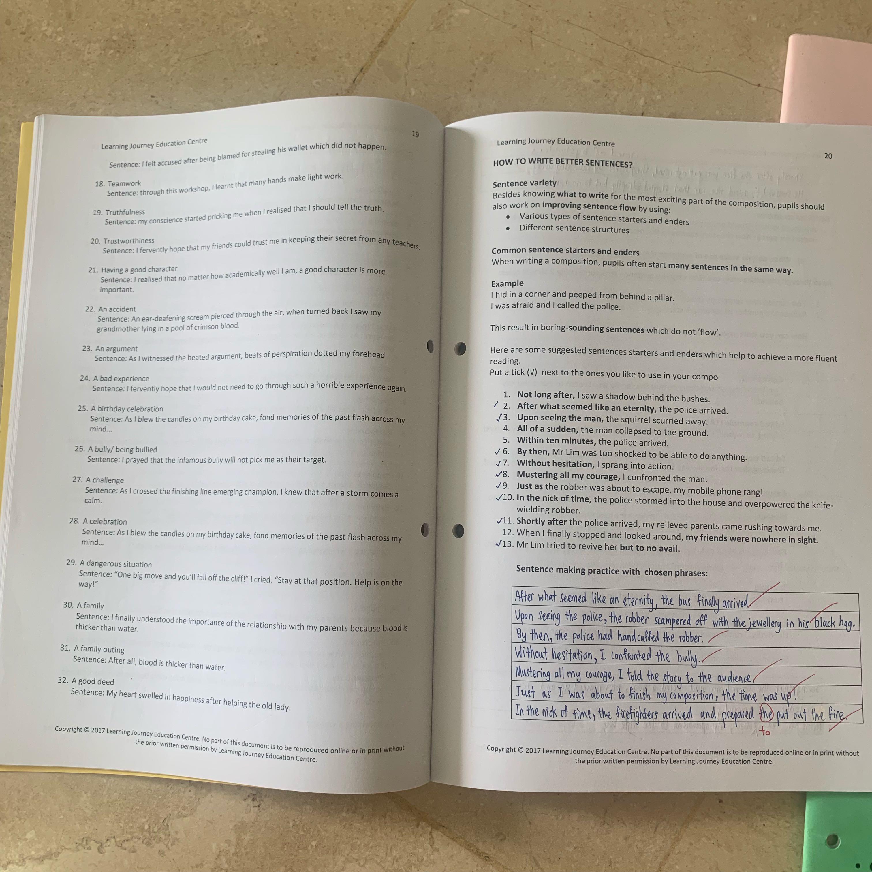 Learning Journey- compo writing notes, Hobbies & Toys, Books ...