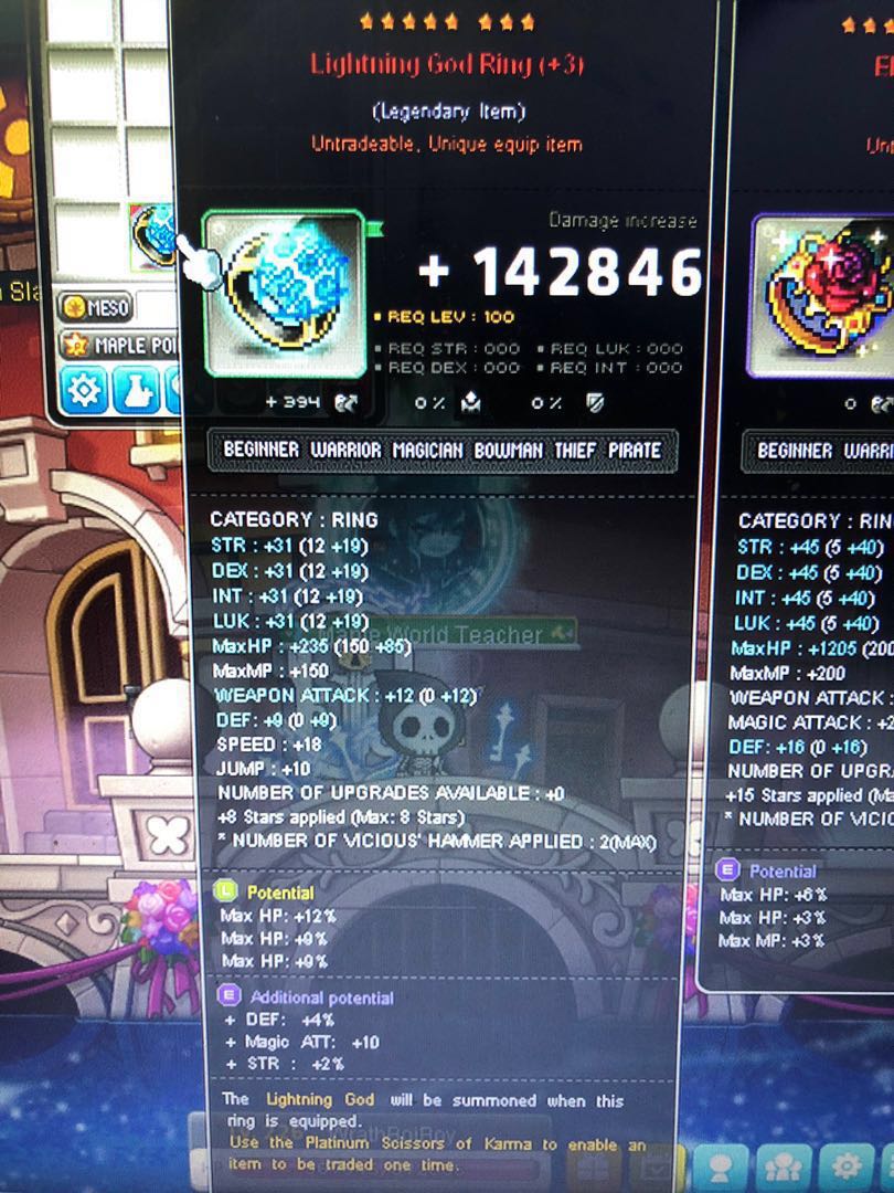 Maplesea Aquila 30% HP + Premium WA Scrolled Lightning God Ring, Video ...