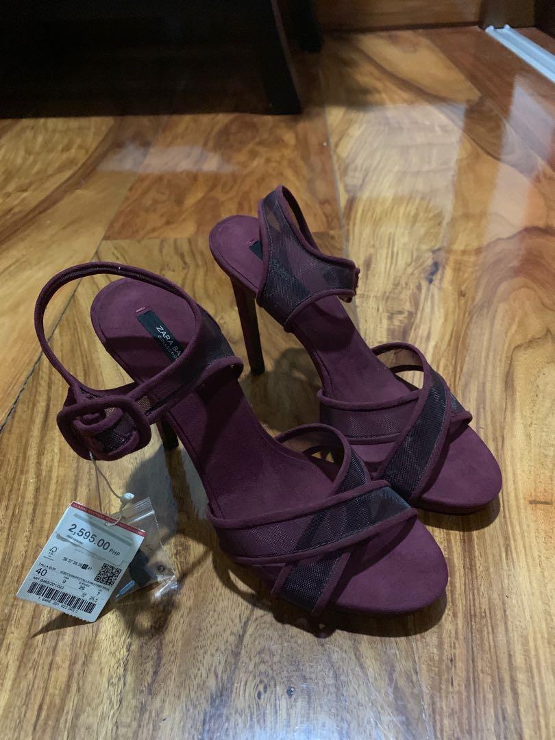 [New] Zara Maroon Heels, Women's Fashion, Footwear, Heels on Carousell
