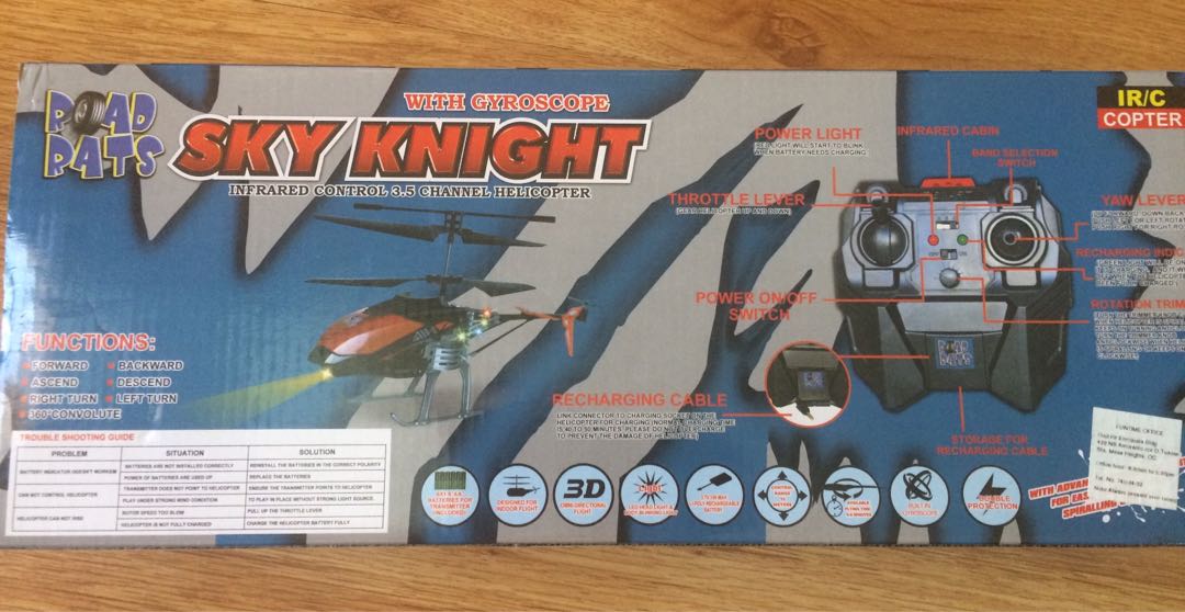 Road Rats Sky Night Infrared Control 3.5 Channel Helicopter, Hobbies ...