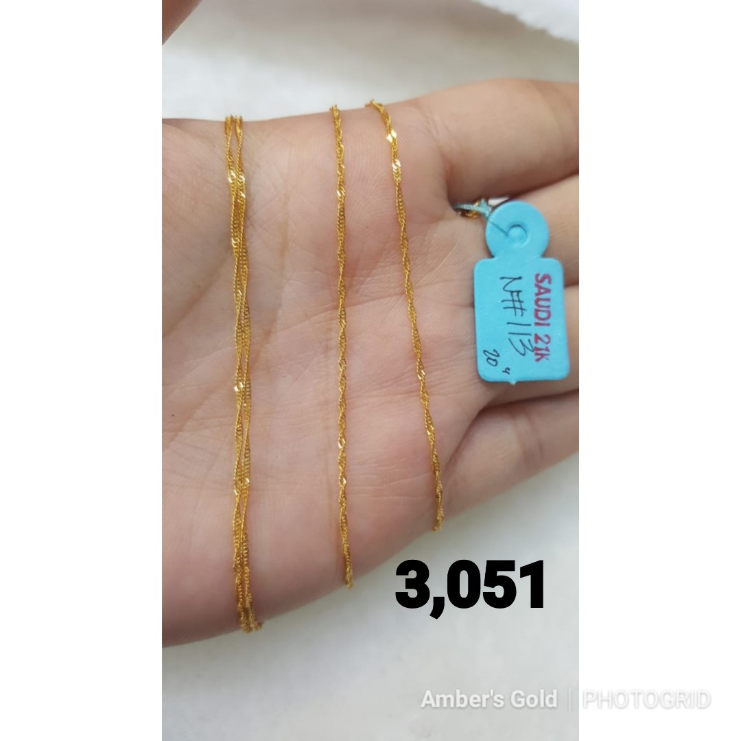 21k Saudi gold NECKLACE CHAIN in assorted designs, Women's Fashion ...