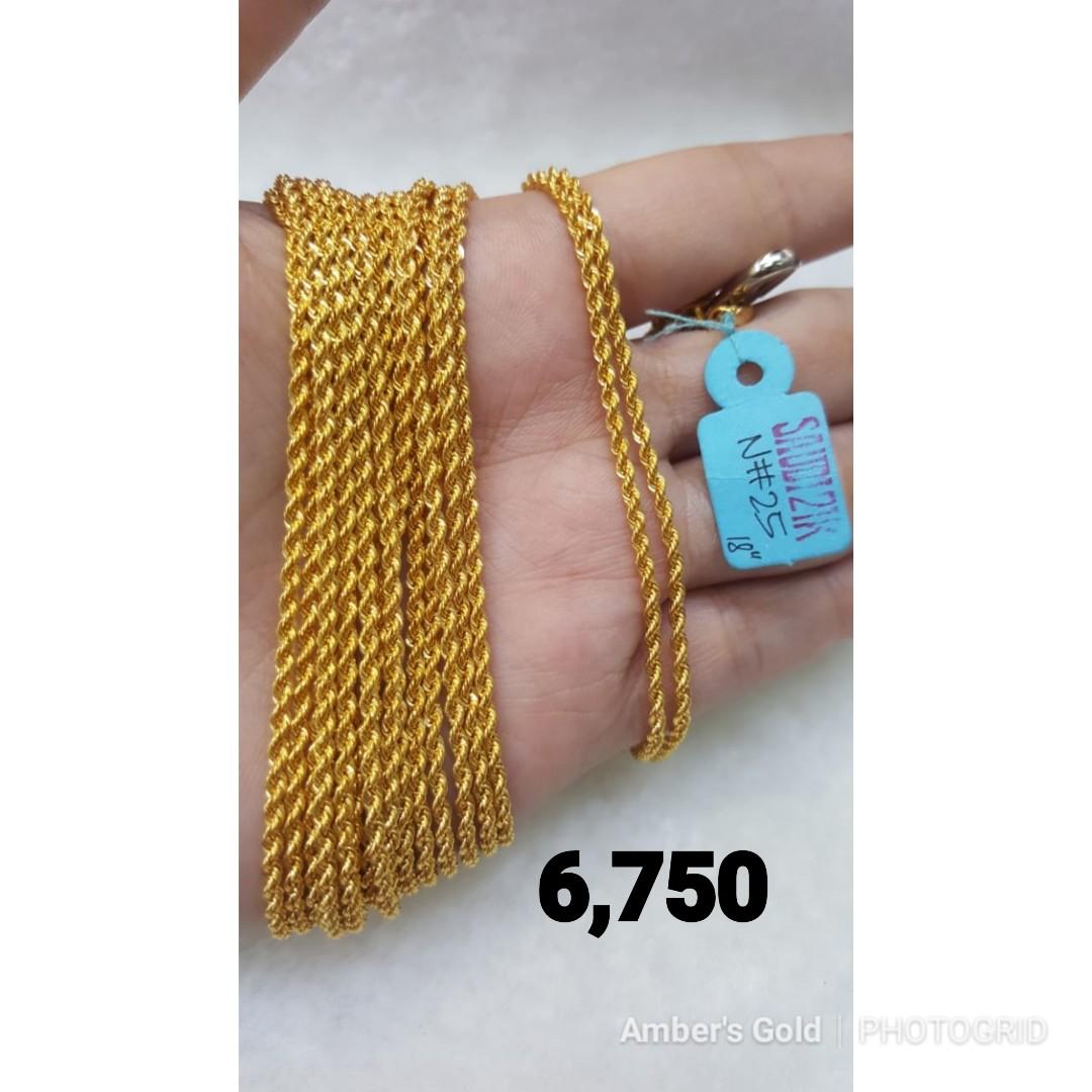 21k Saudi gold NECKLACE CHAIN in assorted designs, Women's Fashion ...