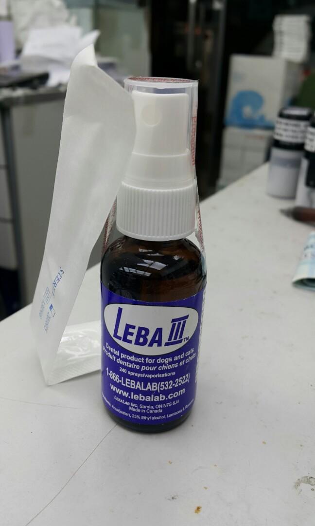 長期現貨 Leba III 寵物潔牙噴霧 牙石 口臭 狗 貓 加拿大製造, 寵物用品, 寵物食品 - Carousell