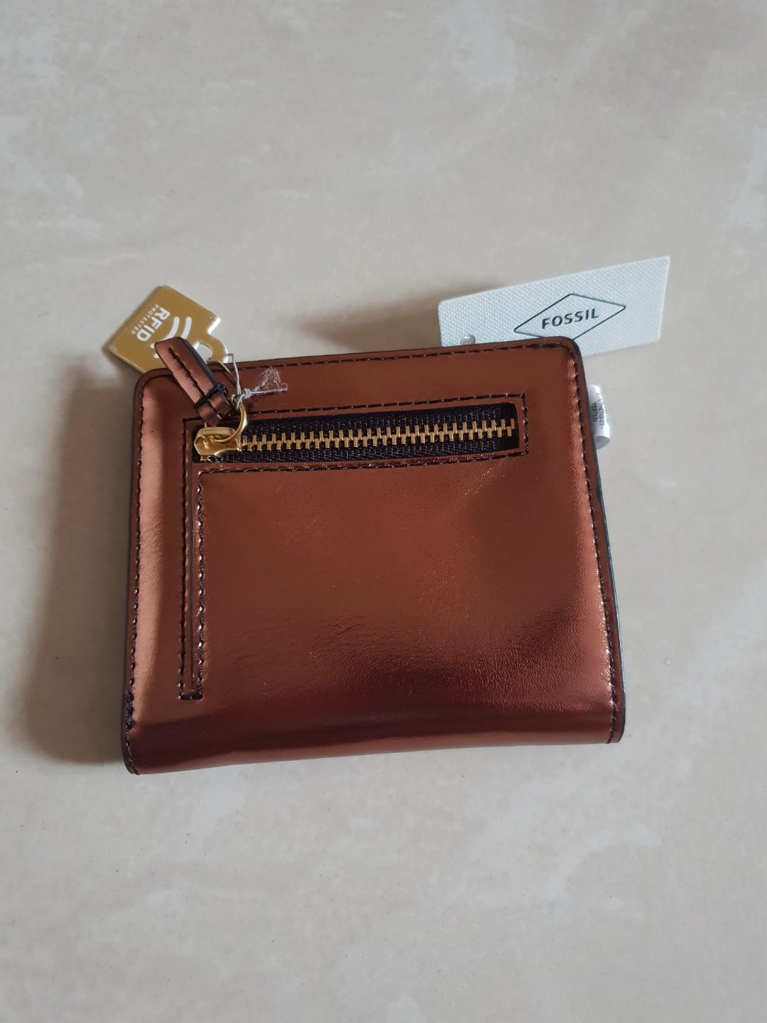 Fossil Emma Mini Wallet Copper, Luxury, Bags & Wallets on Carousell