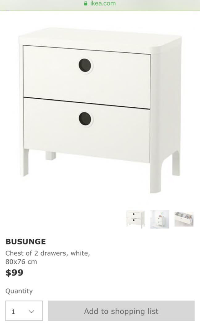 IKEA BUSUNGE chest of drawers, Furniture & Home Living, Furniture ...