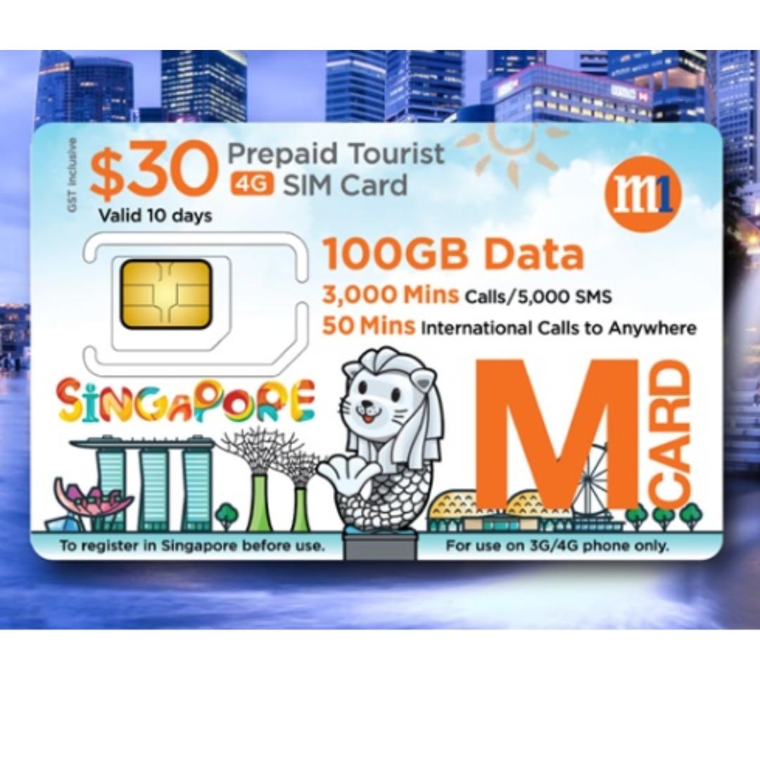 M1 Tourist Sim Card Singapore - Printable Cards