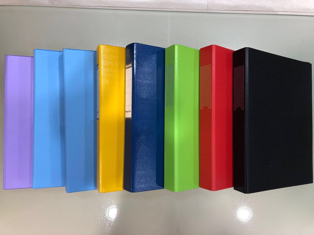 8 pcs A4 size Hard Cover File Folders with ring holders, Hobbies & Toys ...