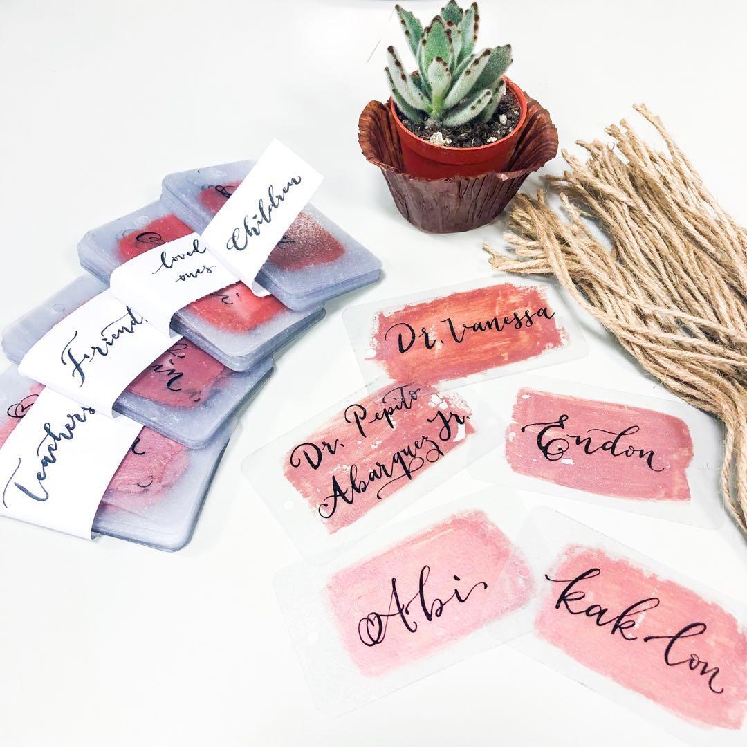Calligraphy Name Tags For Gifts (Matte Transparent), Hobbies & Toys ...