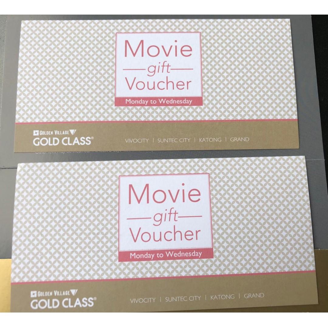 Gold class GV tickets $50 per pair (mon to wed), Tickets & Vouchers ...